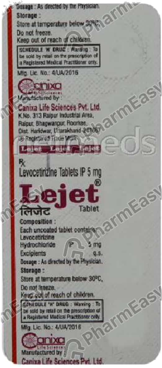 Lejet 5 MG Tablet (10): Uses, Side Effects, Price & Dosage | PharmEasy