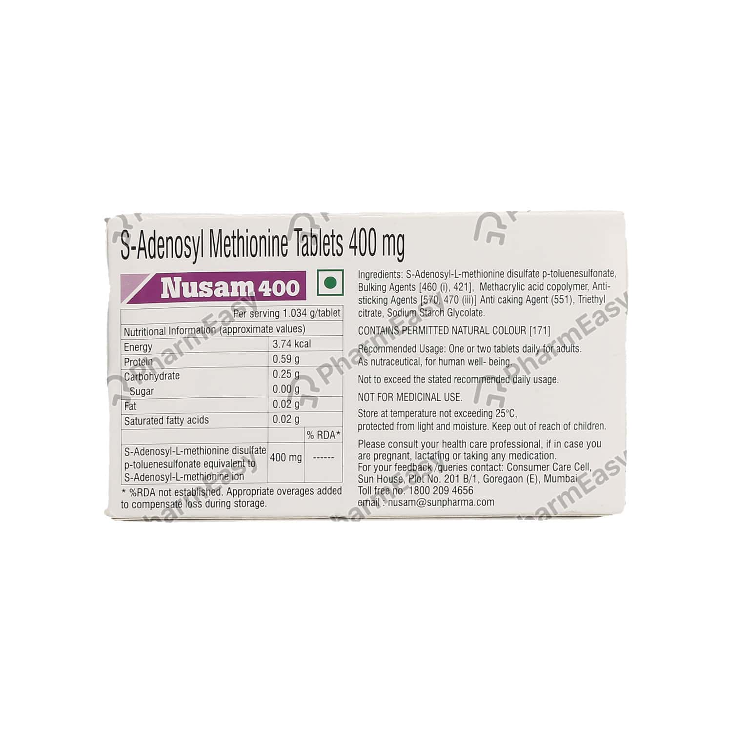 Buy Nusam 400 MG Tablet (10) Online at Flat 18% OFF* | PharmEasy