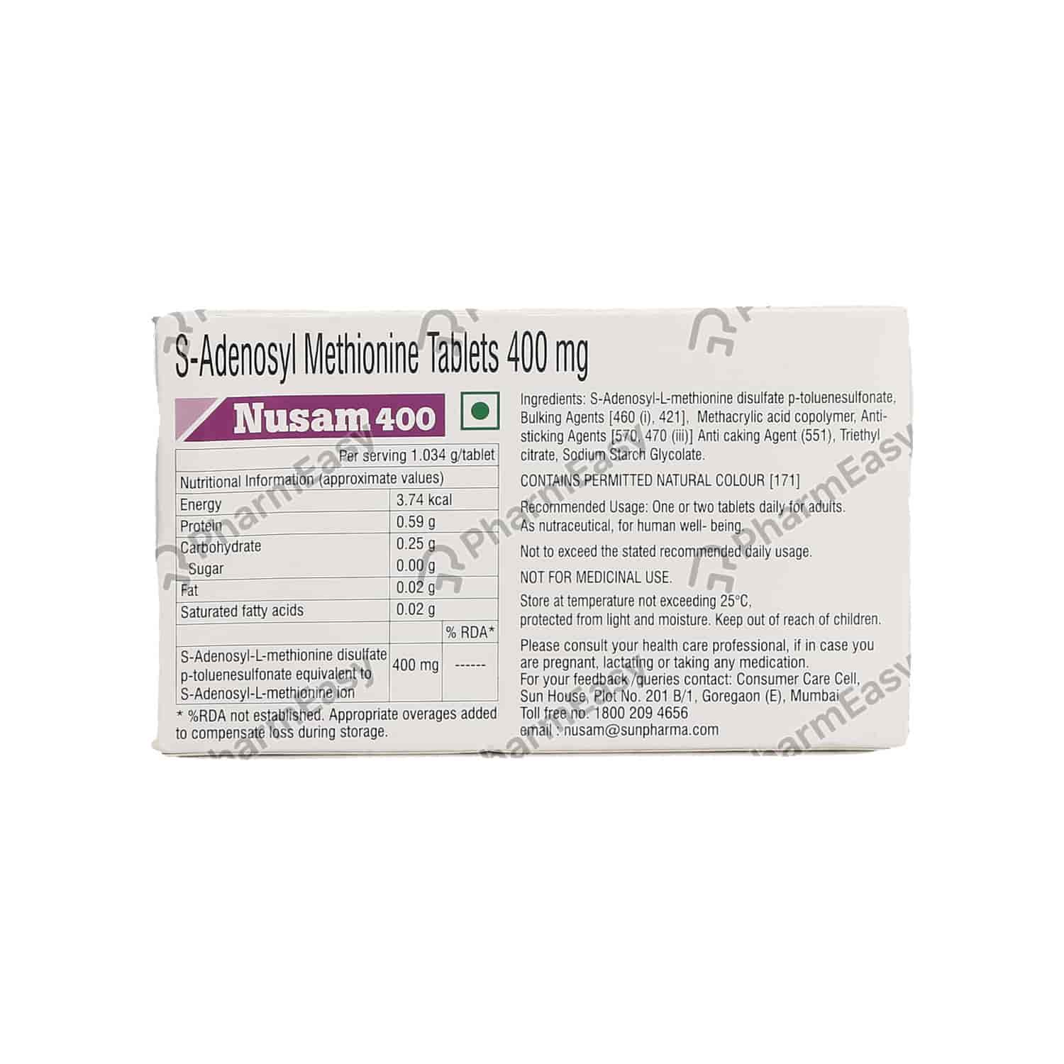 Buy Nusam 400mg Tablet Online at Flat 18% OFF* | PharmEasy
