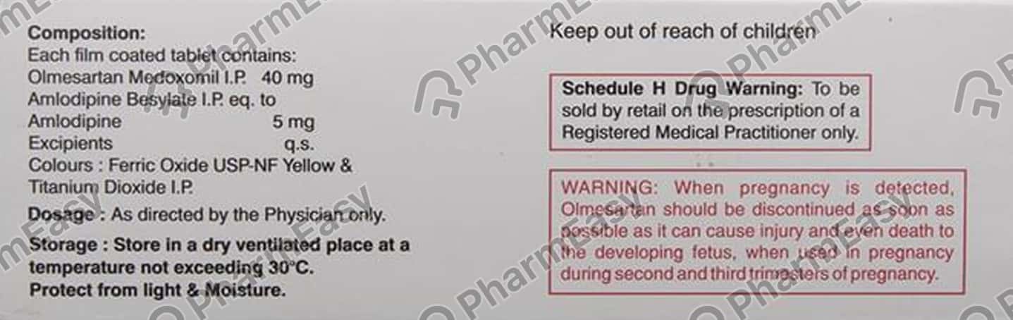 Olmax Am 40mg Strip Of 15 Tablets: Uses, Side Effects, Price & Dosage ...