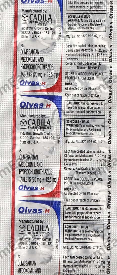 Olvas H Strip Of 10 Tablets: Uses, Side Effects, Price & Dosage | PharmEasy