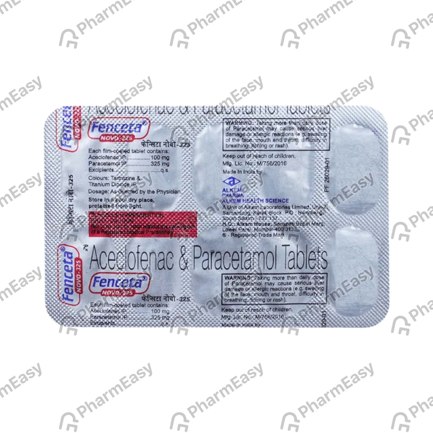 Fenceta Novo 325mg Strip Of 10 Tablets: Uses, Side Effects, Price ...