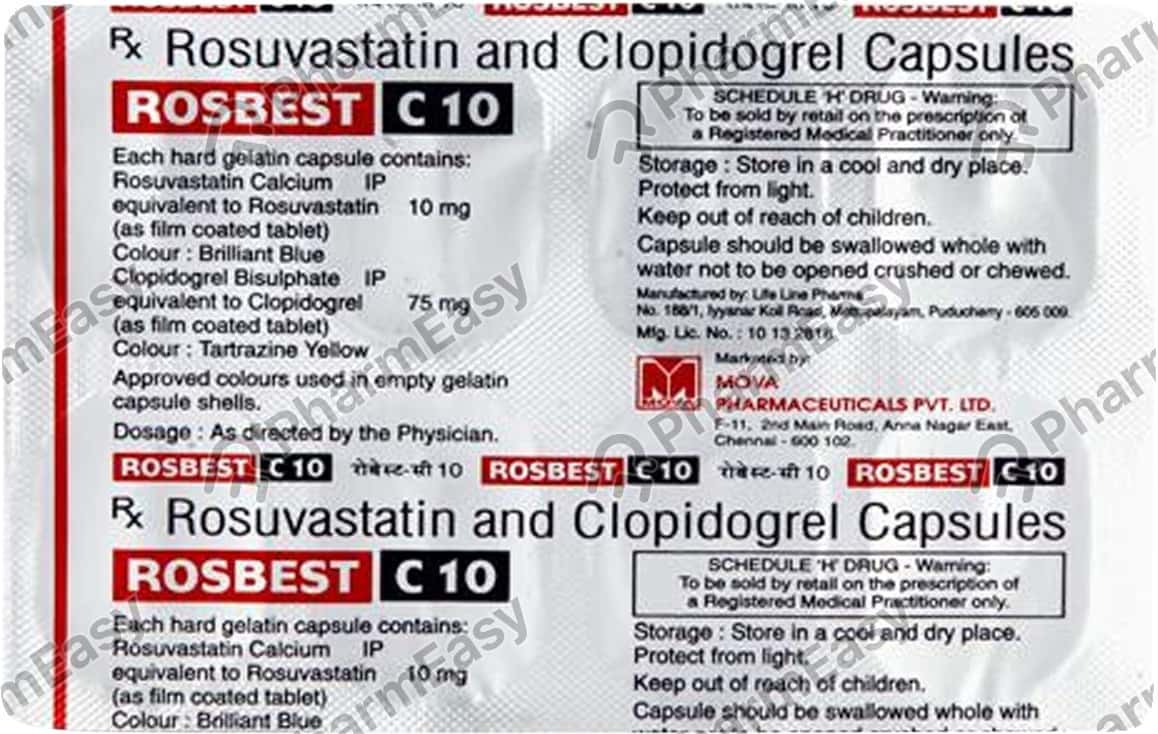 Rosbest C 10mg Strip Of 10 Capsules: Uses, Side Effects, Price & Dosage ...