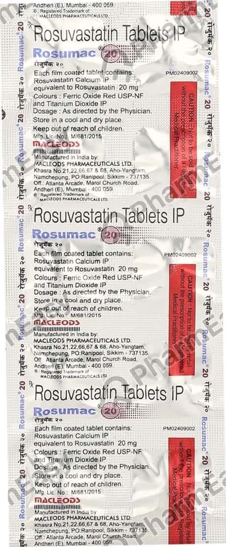Rosuson 20 MG Tablet (10): Uses, Side Effects, Price, Dosage ...