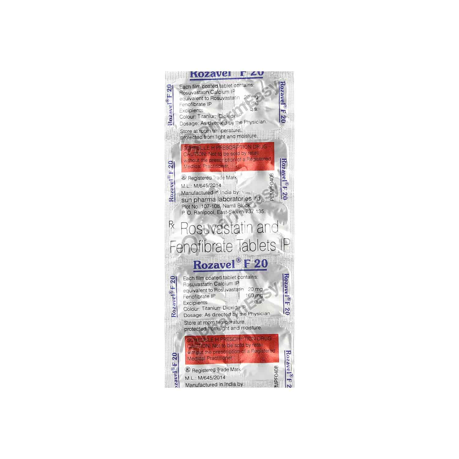 Buy Rozavel F 20mg Tablet Online at Flat 18% OFF* | PharmEasy