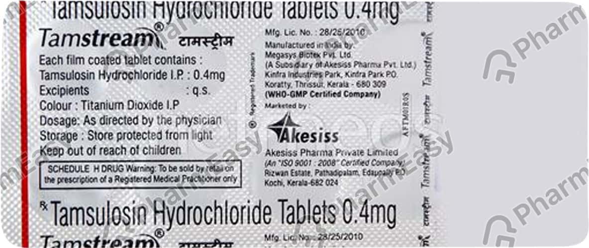 Tamstream 0.4 MG Tablet (10): Uses, Side Effects, Price & Dosage ...