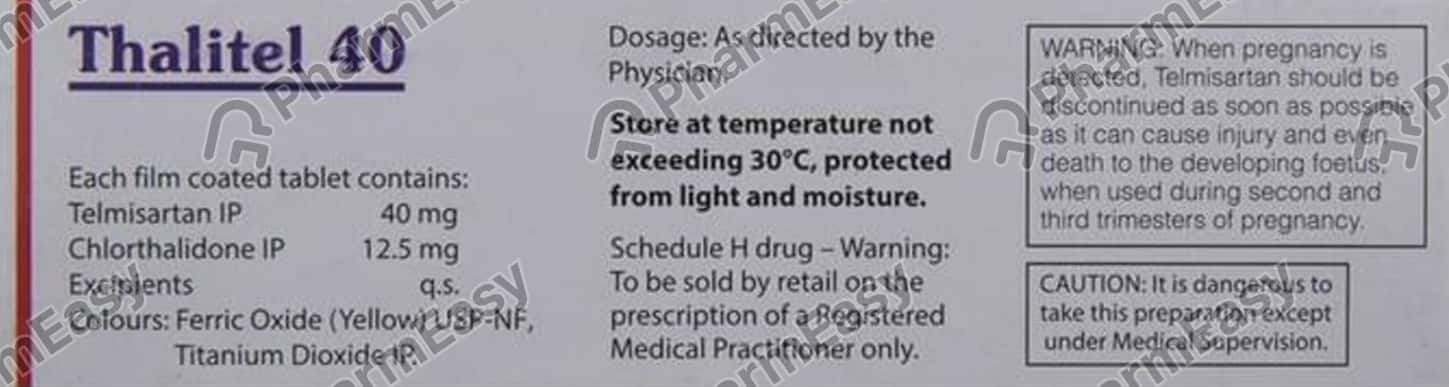 Thalitel 40mg Strip Of 10 Tablets: Uses, Side Effects, Price & Dosage ...