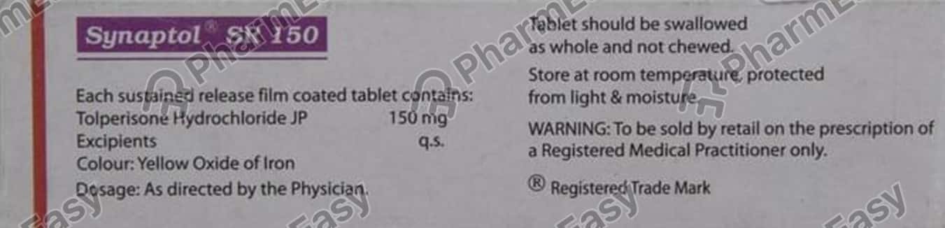 Synaptol Sr 150 MG Tablet (10): Uses, Side Effects, Price & Dosage ...