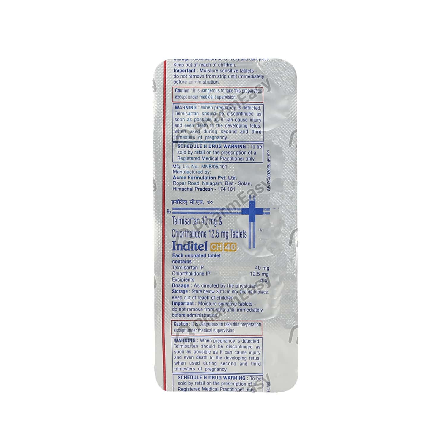 Inditel Ch 40mg Tablet - Uses, Side Effects, Dosage, Composition ...