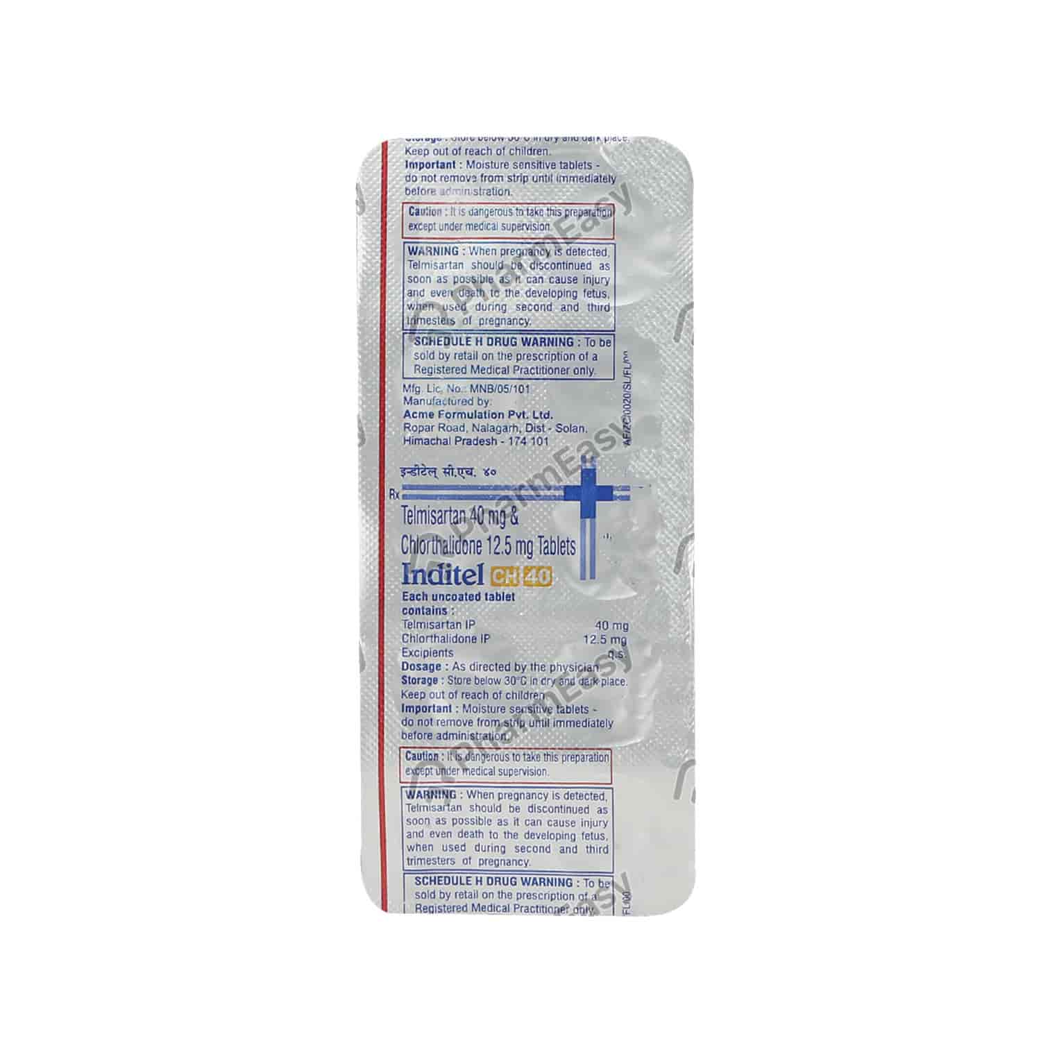 Inditel Ch 40mg Tablet - Uses, Side Effects, Dosage, Composition ...