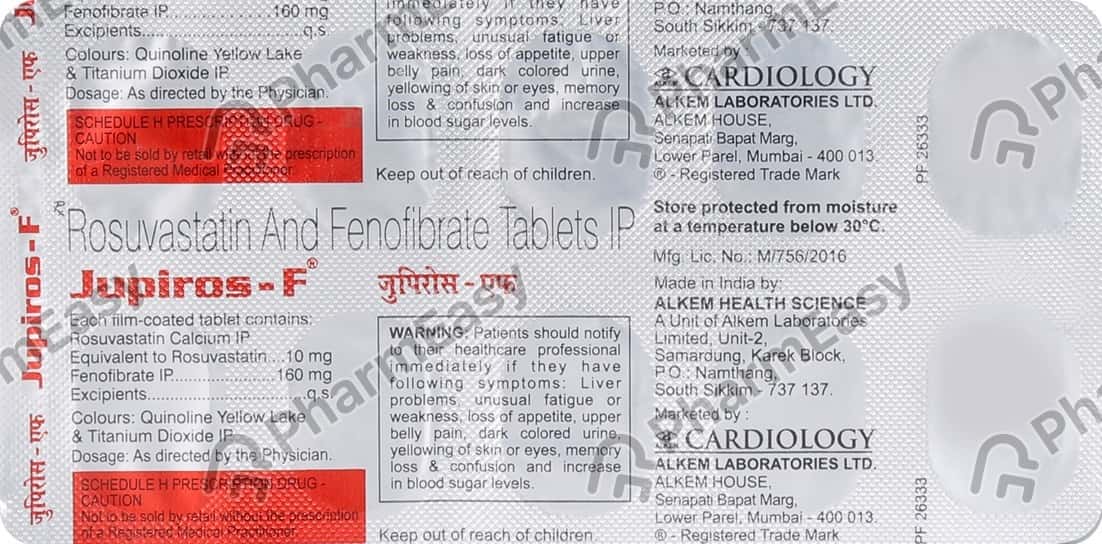 Jupiros F Strip Of 10 Tablets: Uses, Side Effects, Price & Dosage ...