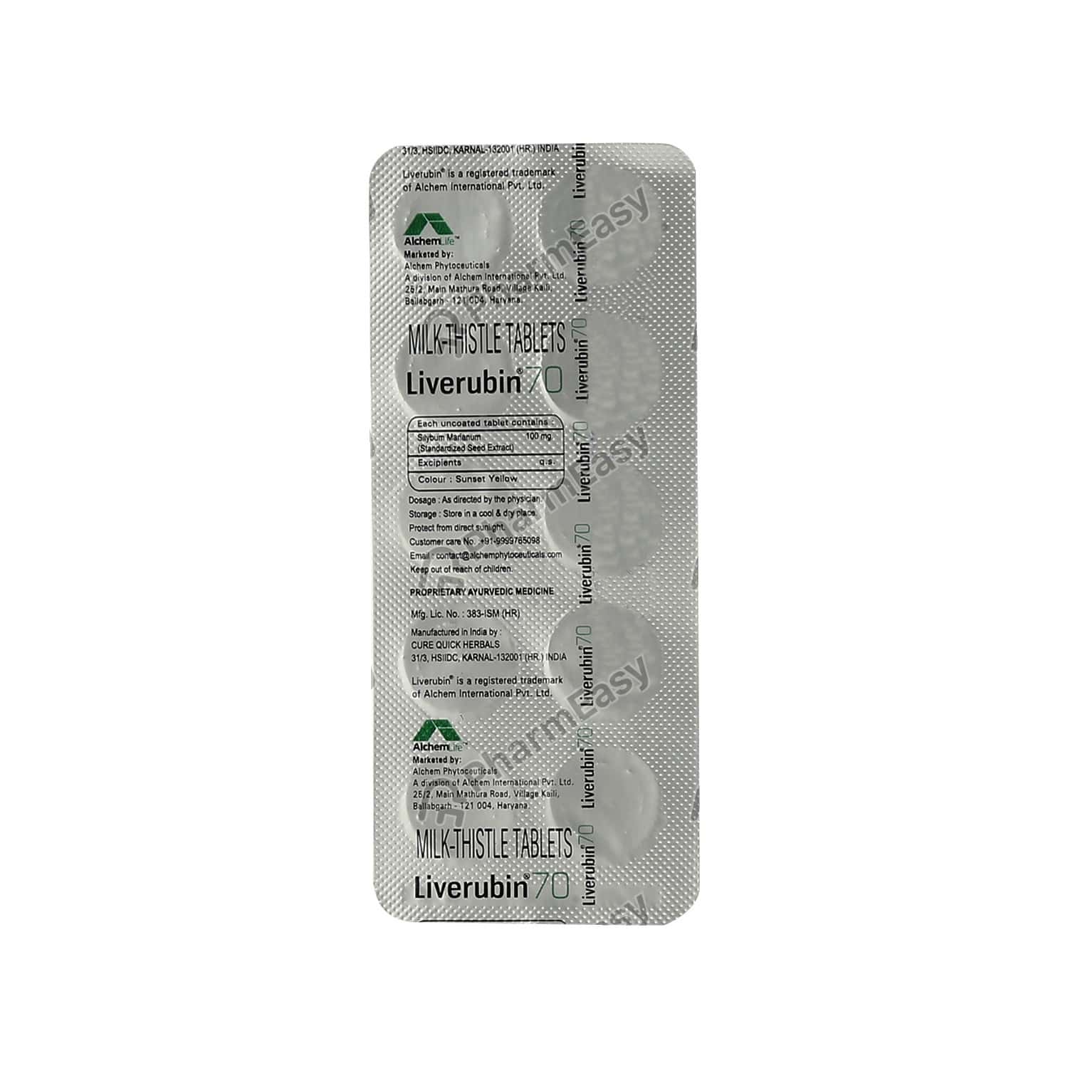 Buy Liverubin 70 MG Tablet (10) Online at Flat 18% OFF* | PharmEasy