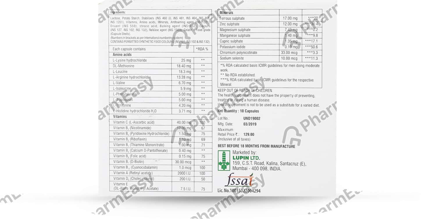 Lupifit Strip Of 10 Capsules: Uses, Side Effects, Price & Dosage ...