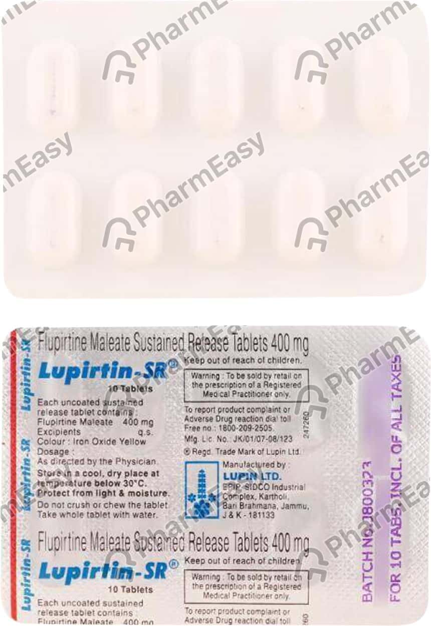 Lupirtin Sr 400 MG Tablet (10): Uses, Side Effects, Price & Dosage ...