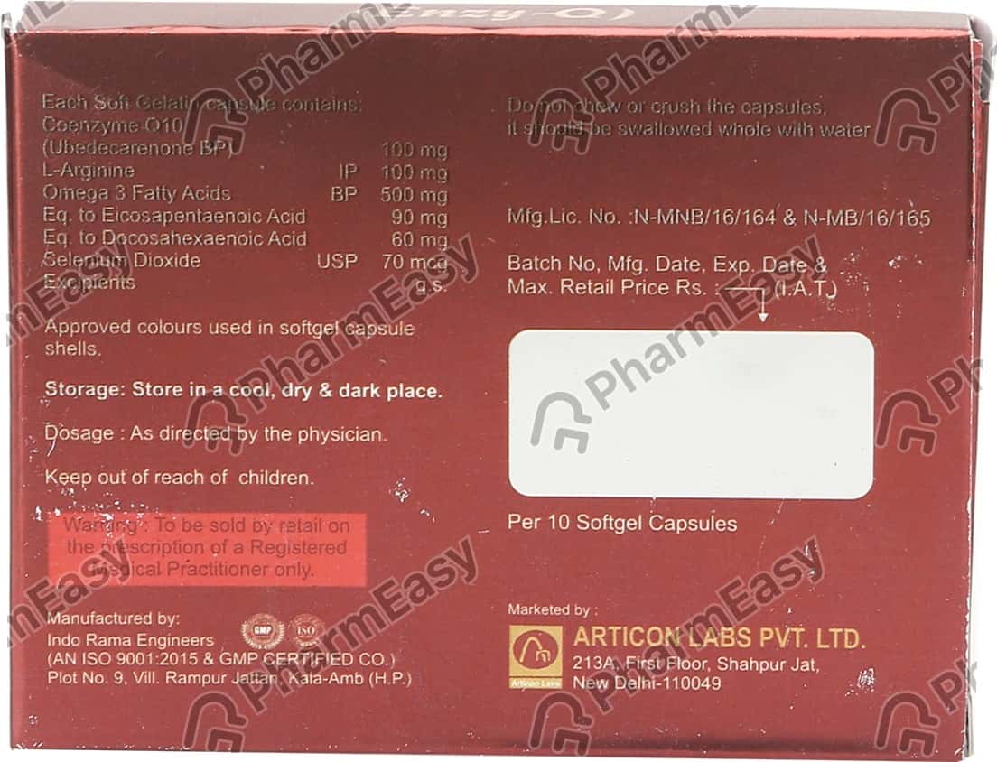 Buy Enzy Q Strip Of 10 Capsules Online at Flat 15% OFF | PharmEasy