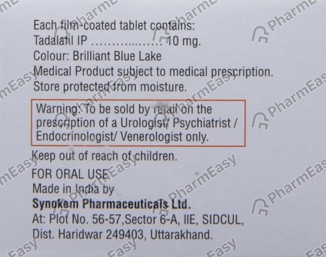 Tadact 10 MG Tablet (10): Uses, Side Effects, Price & Dosage | PharmEasy