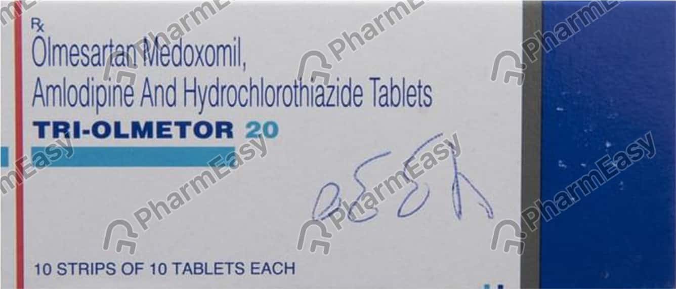 Tri Olmetor 20mg Strip Of 10 Tablets: Uses, Side Effects, Price ...