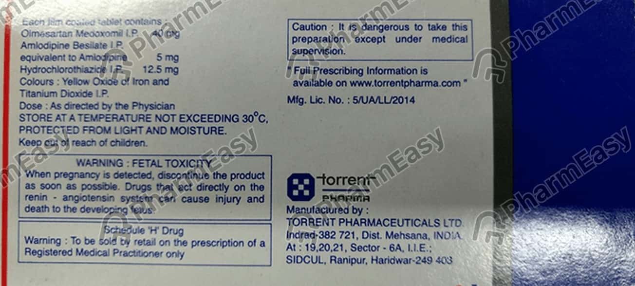 Tri Olmetor 40mg Strip Of 10 Tablets: Uses, Side Effects, Price ...