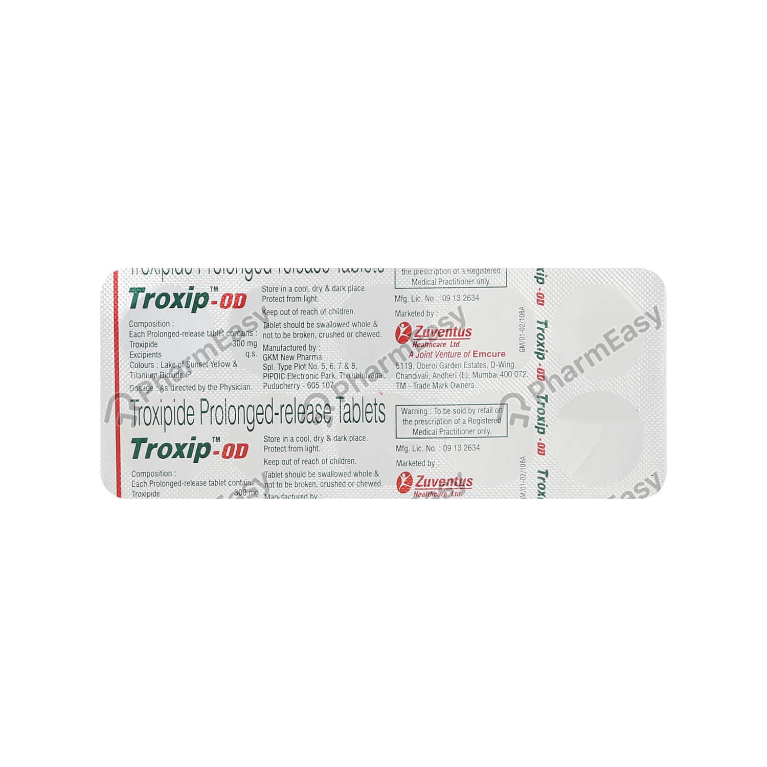 Buy Troxip Od 300 MG Tablet (10) Online at Flat 18% OFF* | PharmEasy