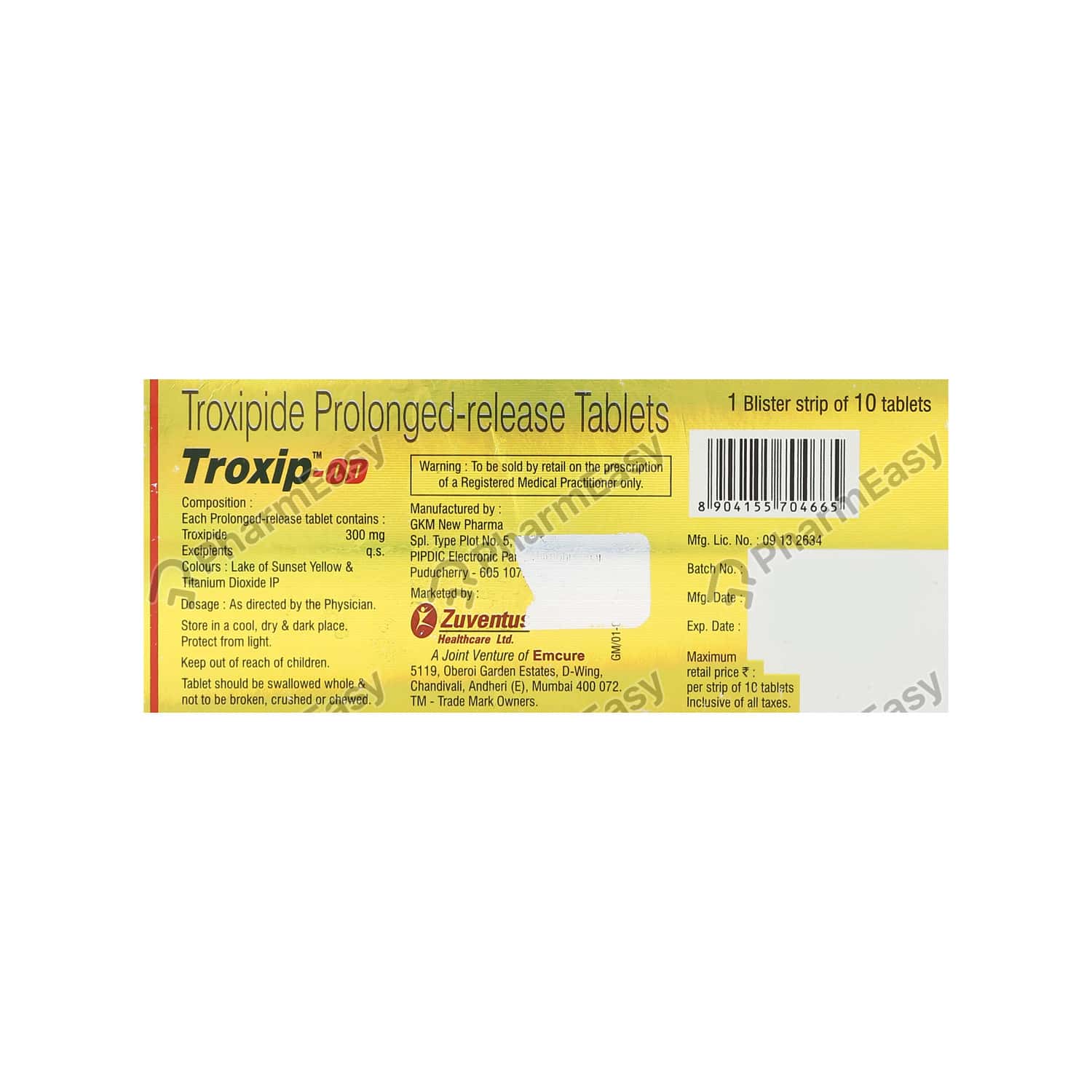 Buy Troxip Od 300 MG Tablet (10) Online at Flat 18% OFF* | PharmEasy