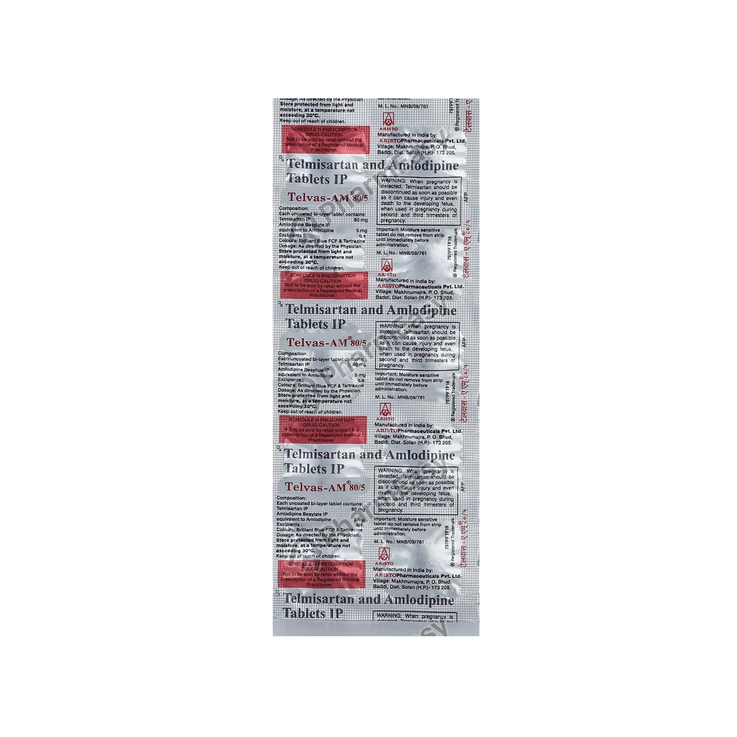 Buy Telvas Am 80/5mg Tab 10'S Online at Flat 18% OFF* | PharmEasy