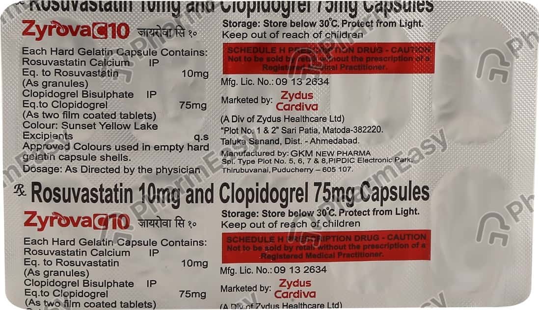 Zyrova C 10mg Strip Of 10 Capsules: Uses, Side Effects, Price & Dosage ...
