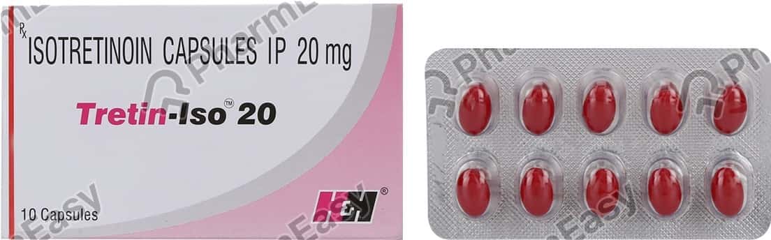 Tretin Iso 20 MG Capsule (10): Uses, Side Effects, Price & Dosage ...