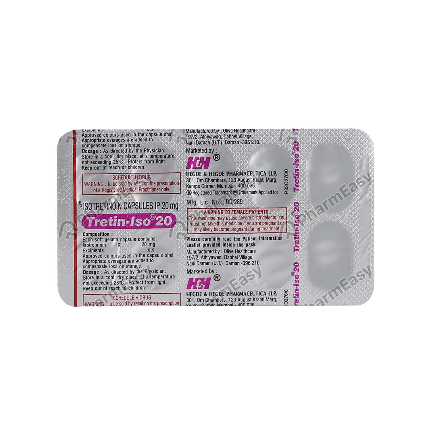 Tretin Iso 20 MG Capsule (10) - Uses, Side Effects, Dosage, Composition ...