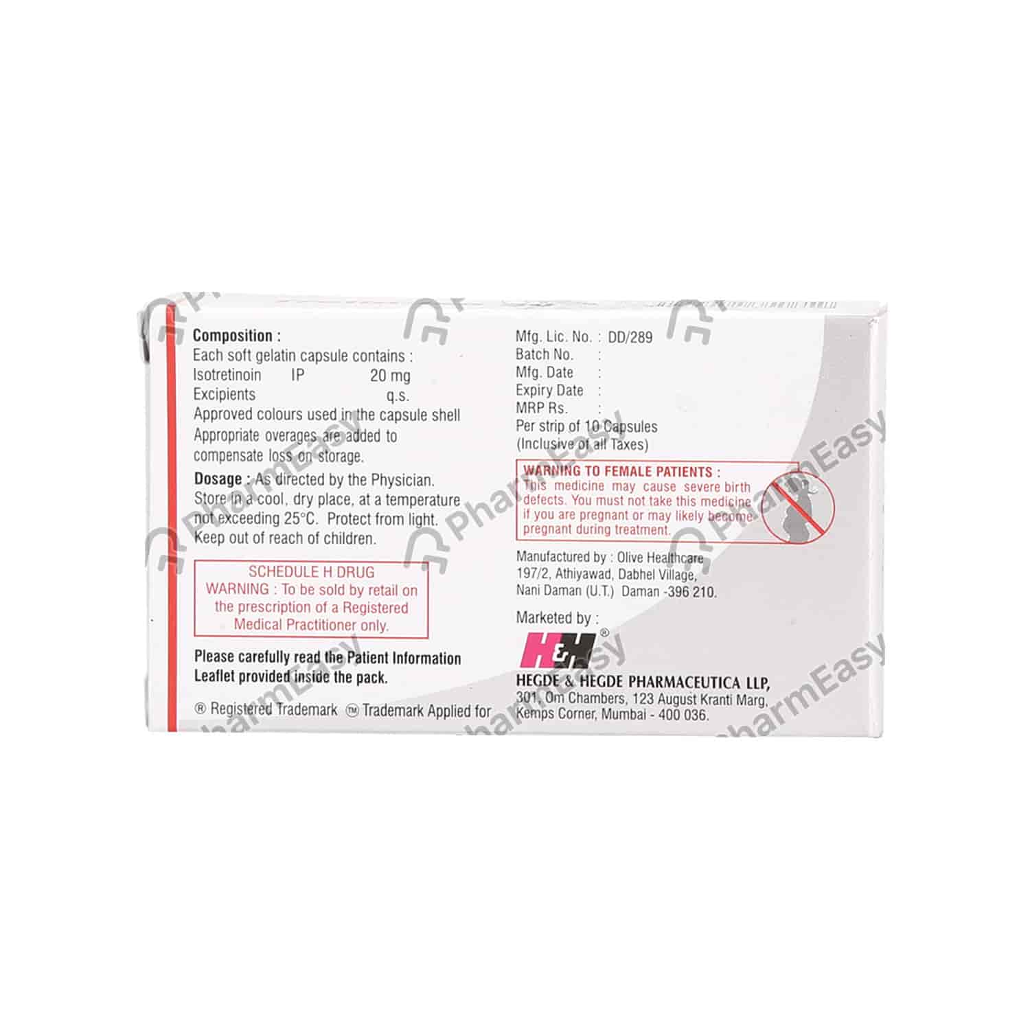 Buy Tretin Iso 20mg Capsule Online at Flat 18% OFF* | PharmEasy