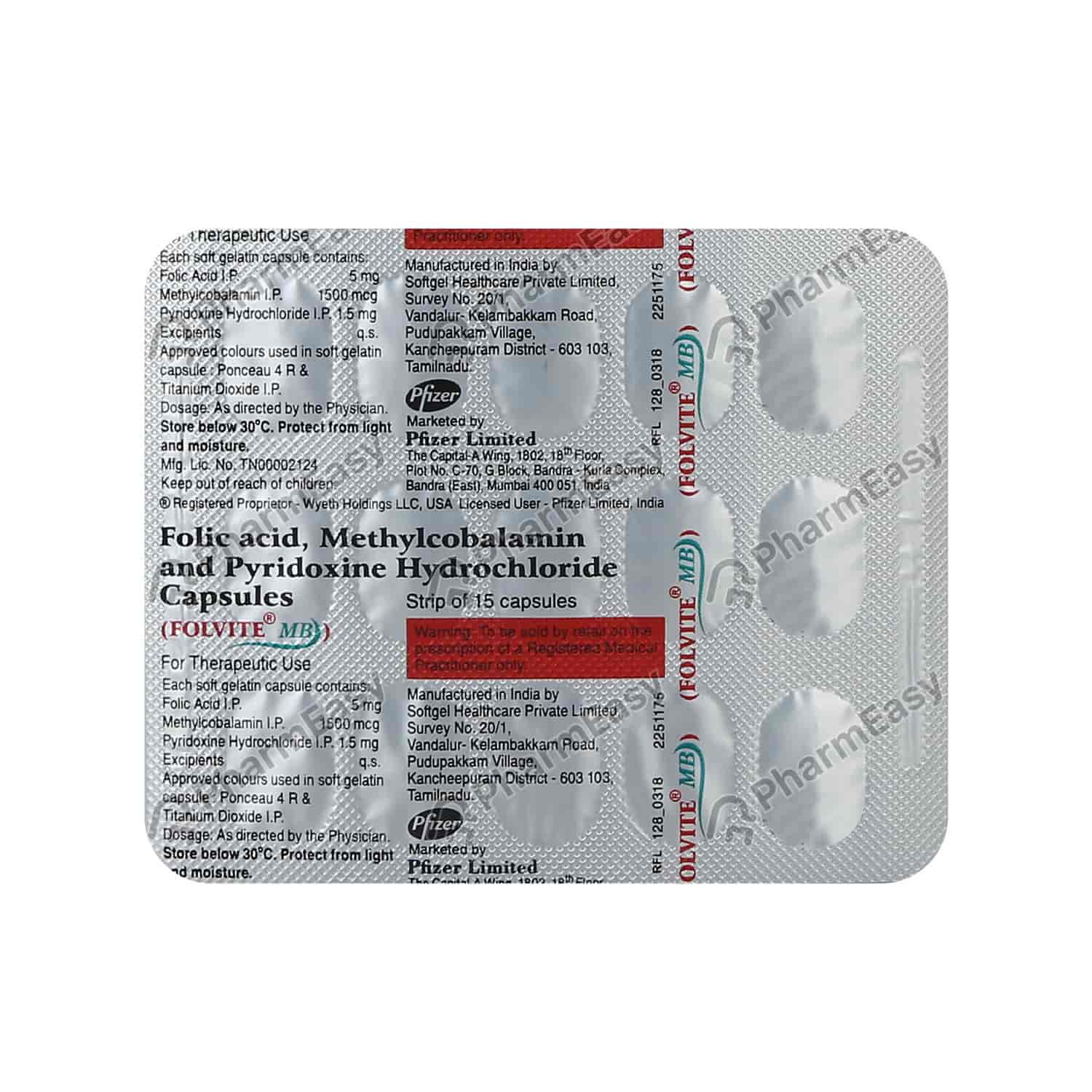 Buy Folvite Mb Capsule Online at flat 15% off | PharmEasy
