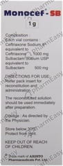 Monocef Sb 1gm Dry Vial Of 1 Powder For Injection: Uses, Side Effects ...