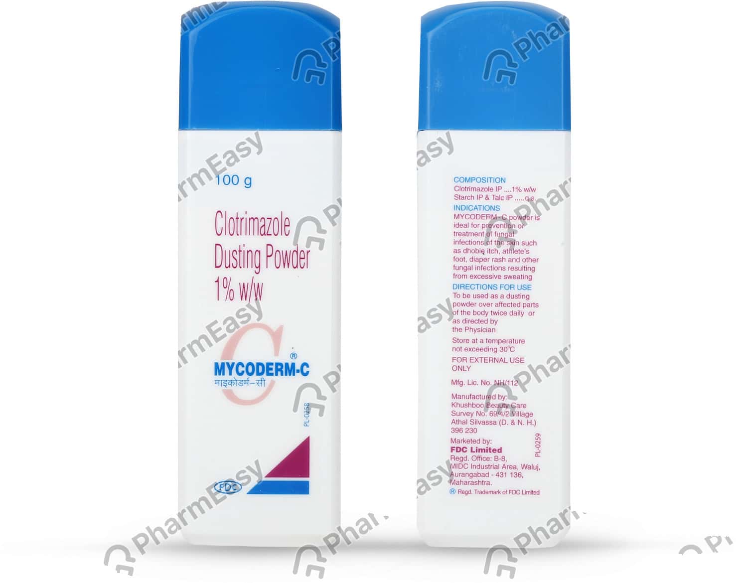 Mycoderm C 1 % Dusting Powder (100): Uses, Side Effects, Price, Dosage ...