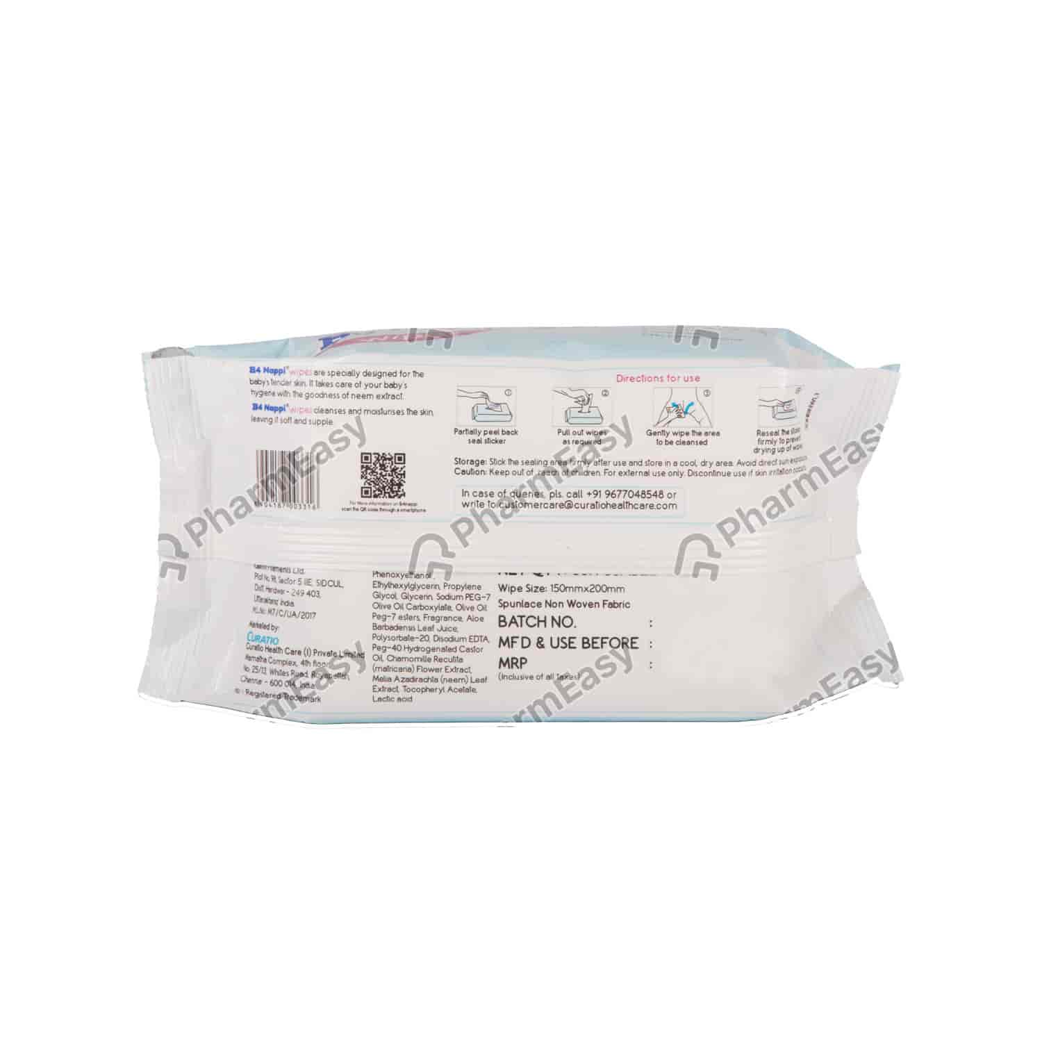 Buy B4 Nappi Packet Of 30 Wipes Online & Get Upto 60% OFF at PharmEasy