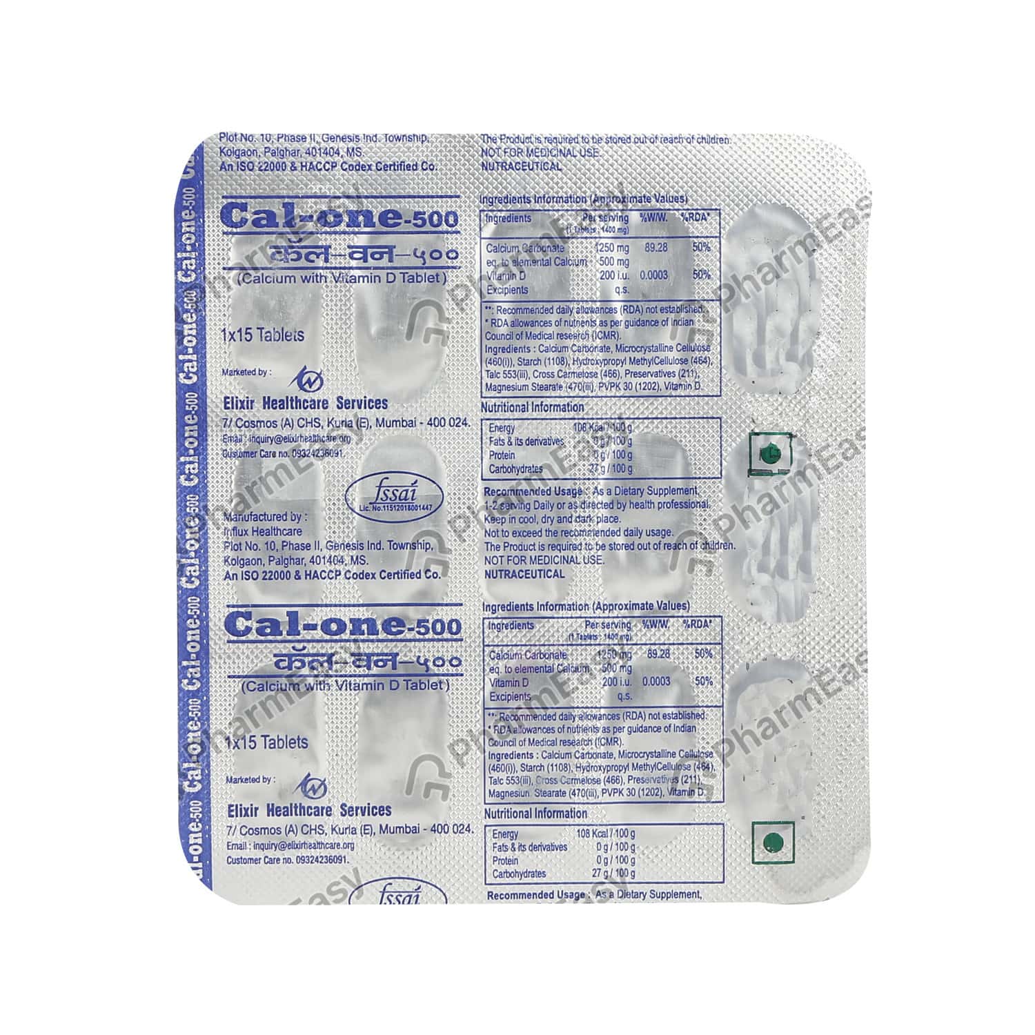 Calone 500 MG Tablet (15) - Uses, Side Effects, Dosage, Composition ...
