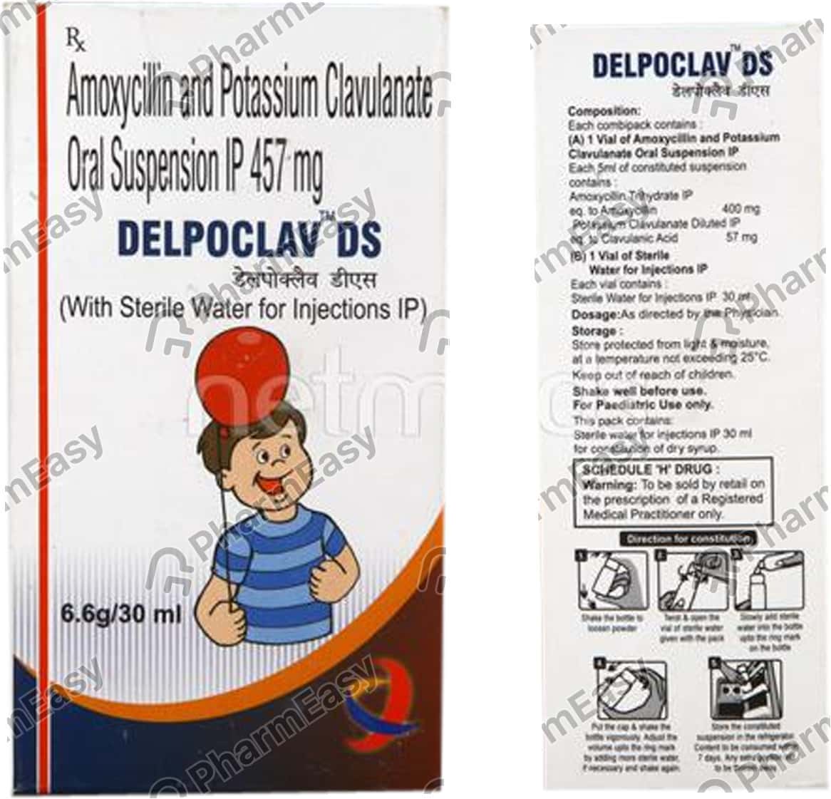 Delpoclav Ds 457mg Dry Suspension 30ml: Uses, Side Effects, Price ...