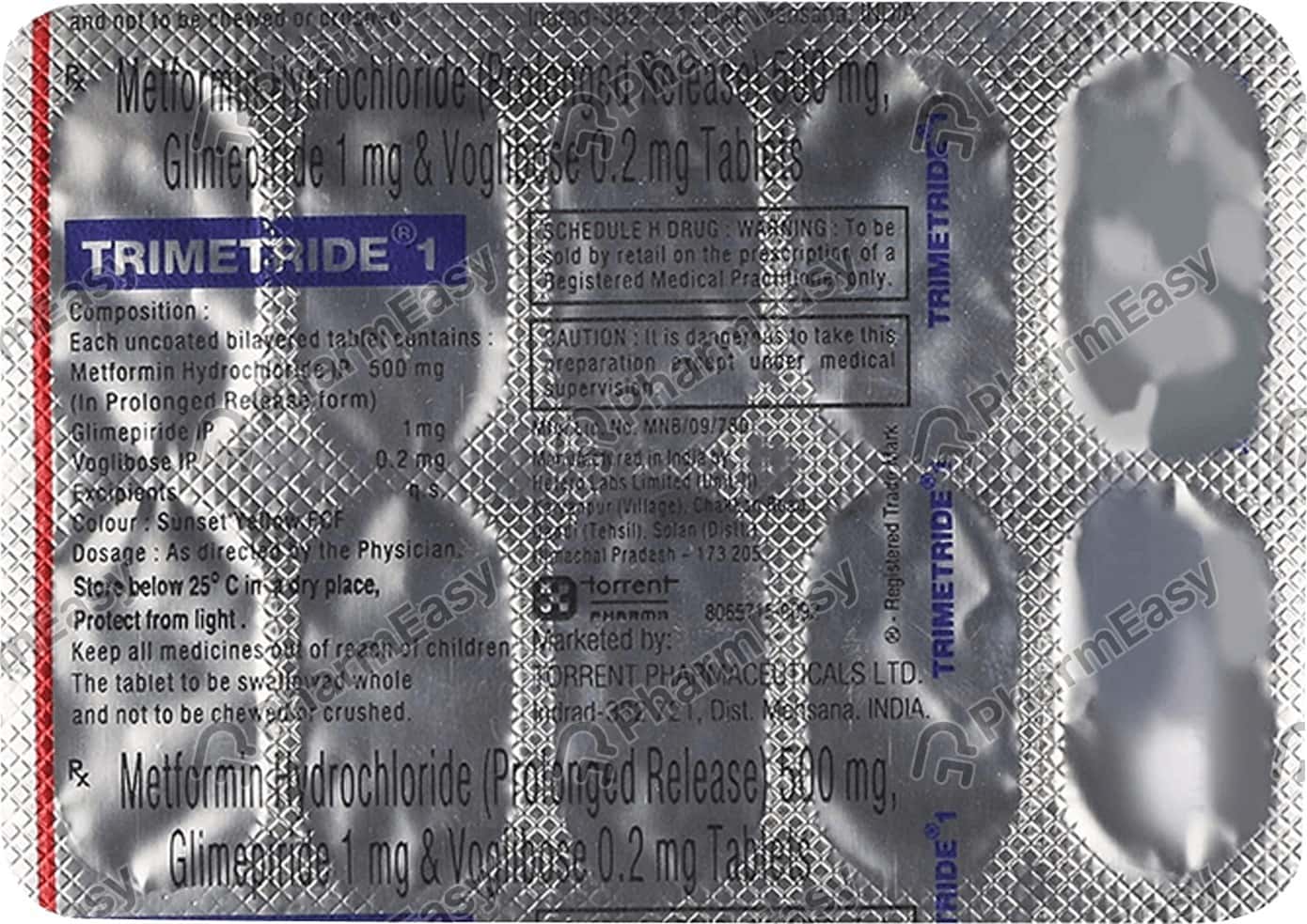 Trimetride 1mg Strip Of 10 Tablets: Uses, Side Effects, Price & Dosage ...