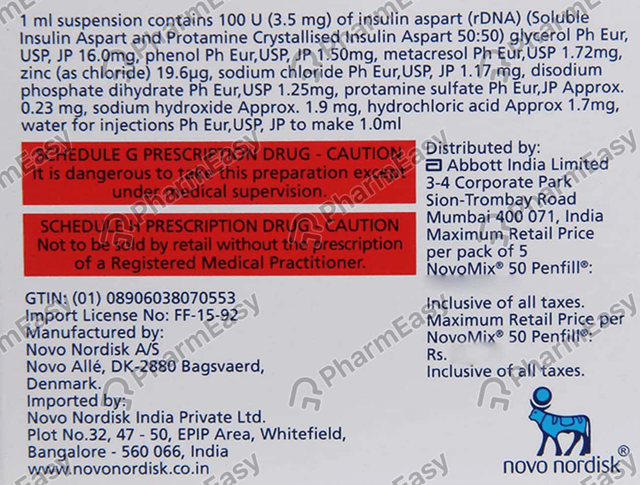 Novomix 100 U Suspension For Injection (3): Uses, Side Effects, Price ...