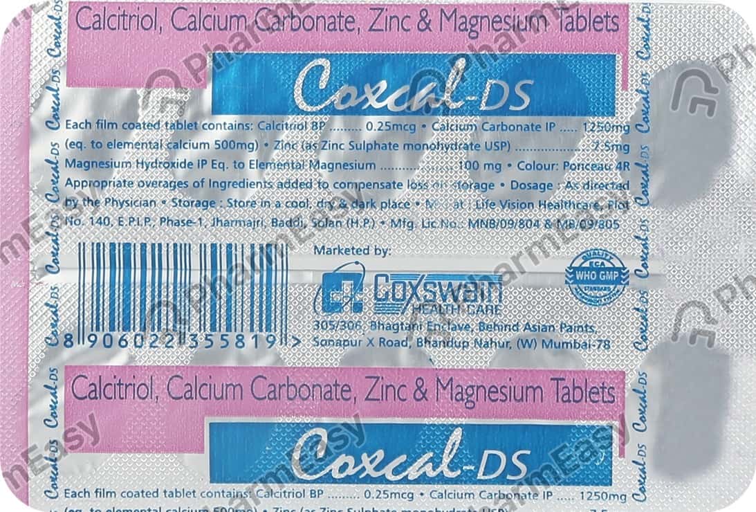 Coxcal Ds Strip Of 10 Tablets: Uses, Side Effects, Price & Dosage ...