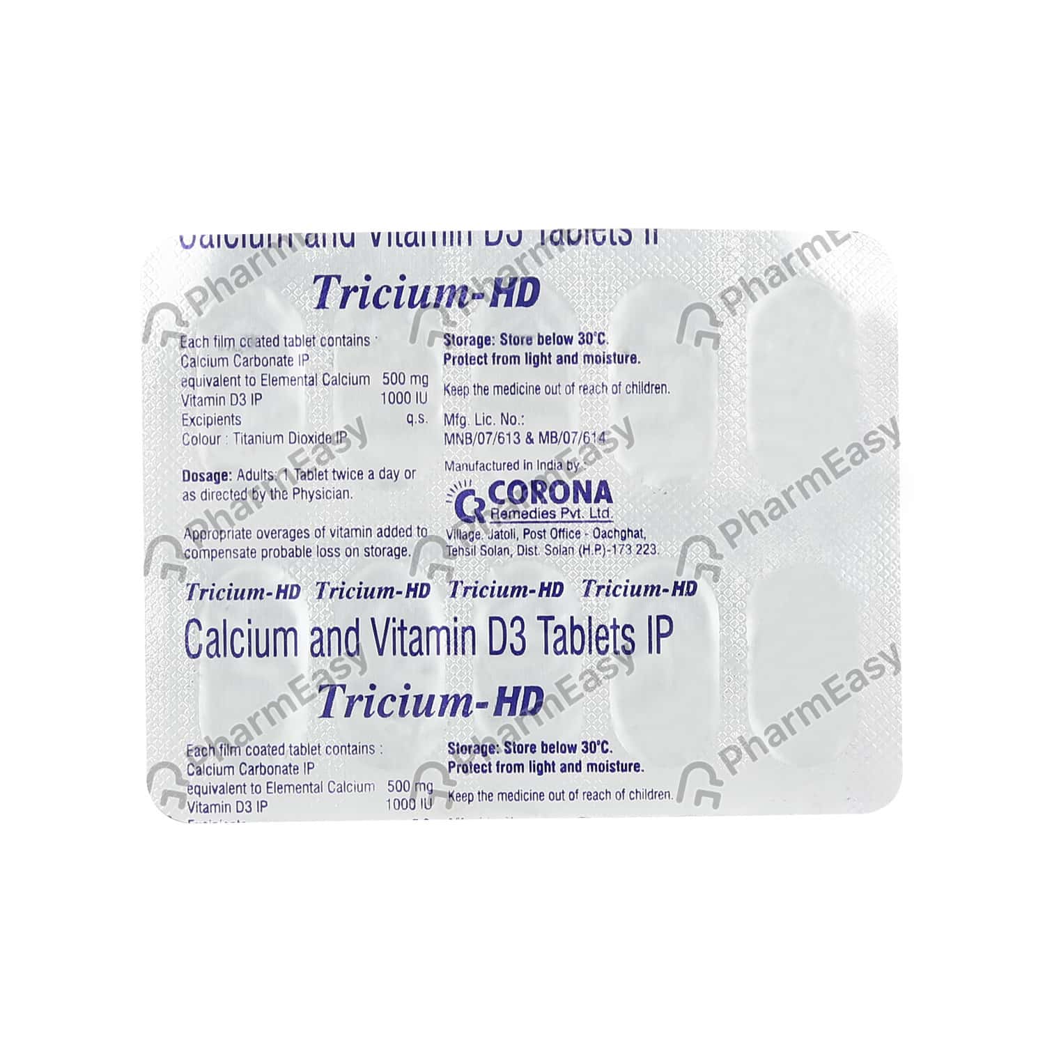 Tricium Hd Strip Of 10 Tablets - Uses, Side Effects, Dosage ...
