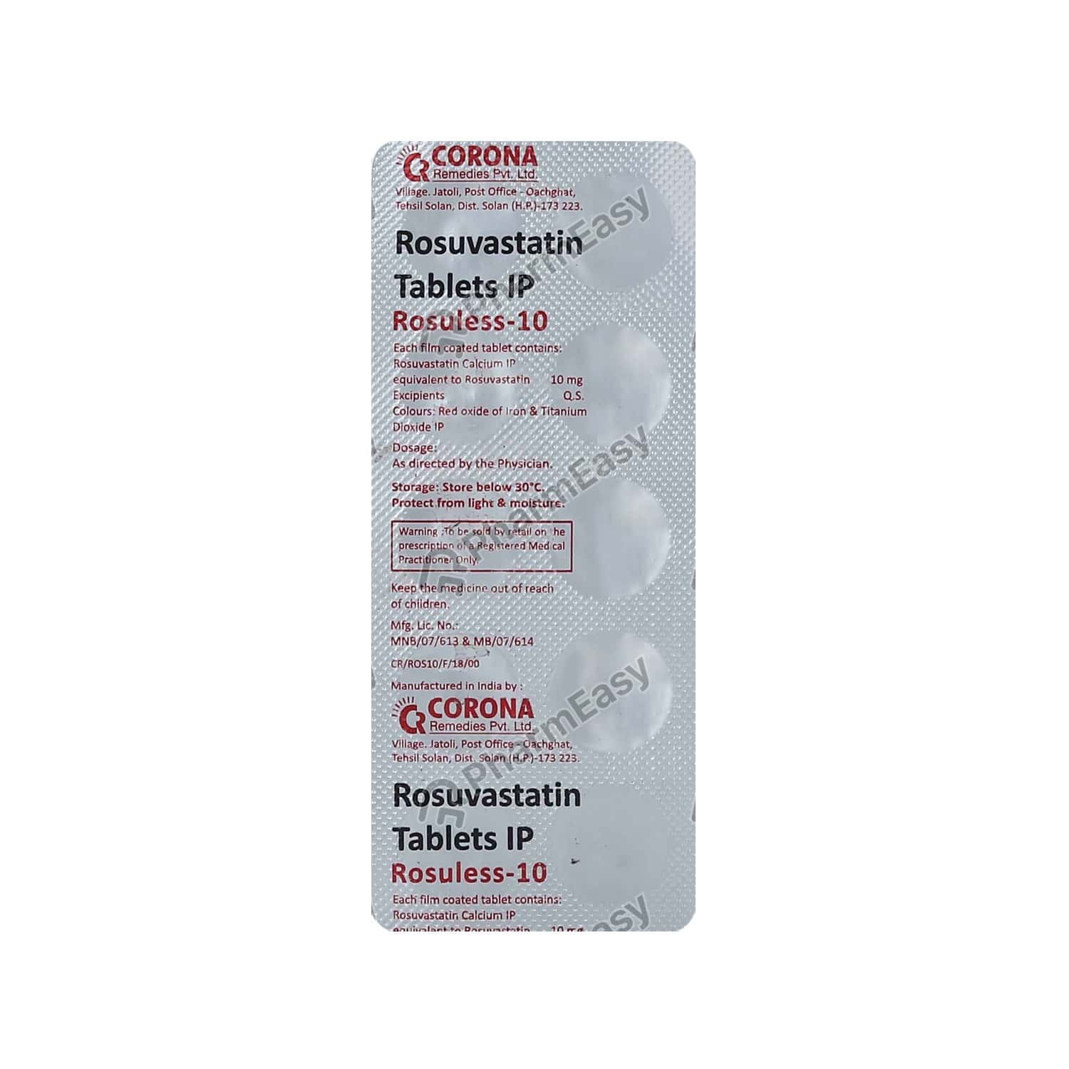 Rosuless 10 MG Tablet (10): Uses, Side Effects, Price & Dosage | PharmEasy