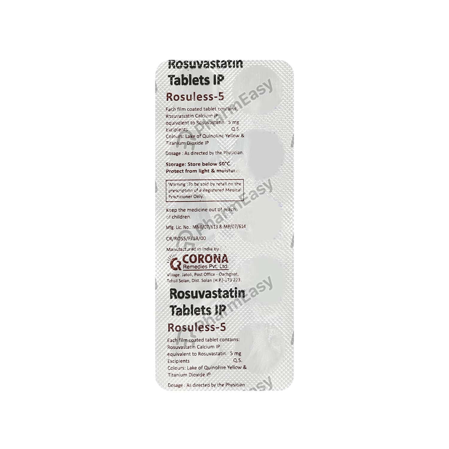 Rosuless 5 MG Tablet (10) - Uses, Side Effects, Dosage, Composition ...