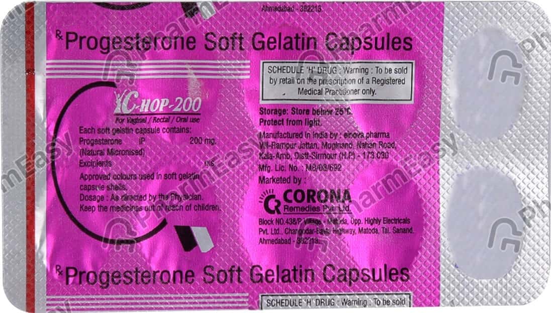 Chop 200 MG Oral/Vaginal/Rectal Capsule (10): Uses, Side Effects, Price ...