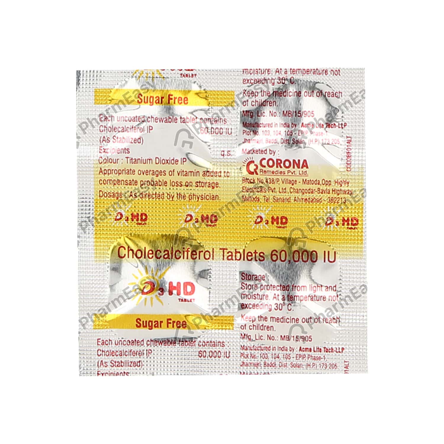 D3 Hd 60000 IU Tablet (4) - Uses, Side Effects, Dosage, Composition ...