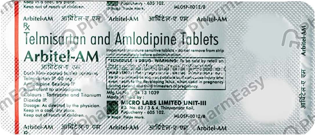 Arbitel Am 80mg Tablet: Uses, Side Effects, Price, Dosage & Composition ...