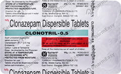 Clonotril 0.5 MG Tablet (15): Uses, Side Effects, Price & Dosage ...