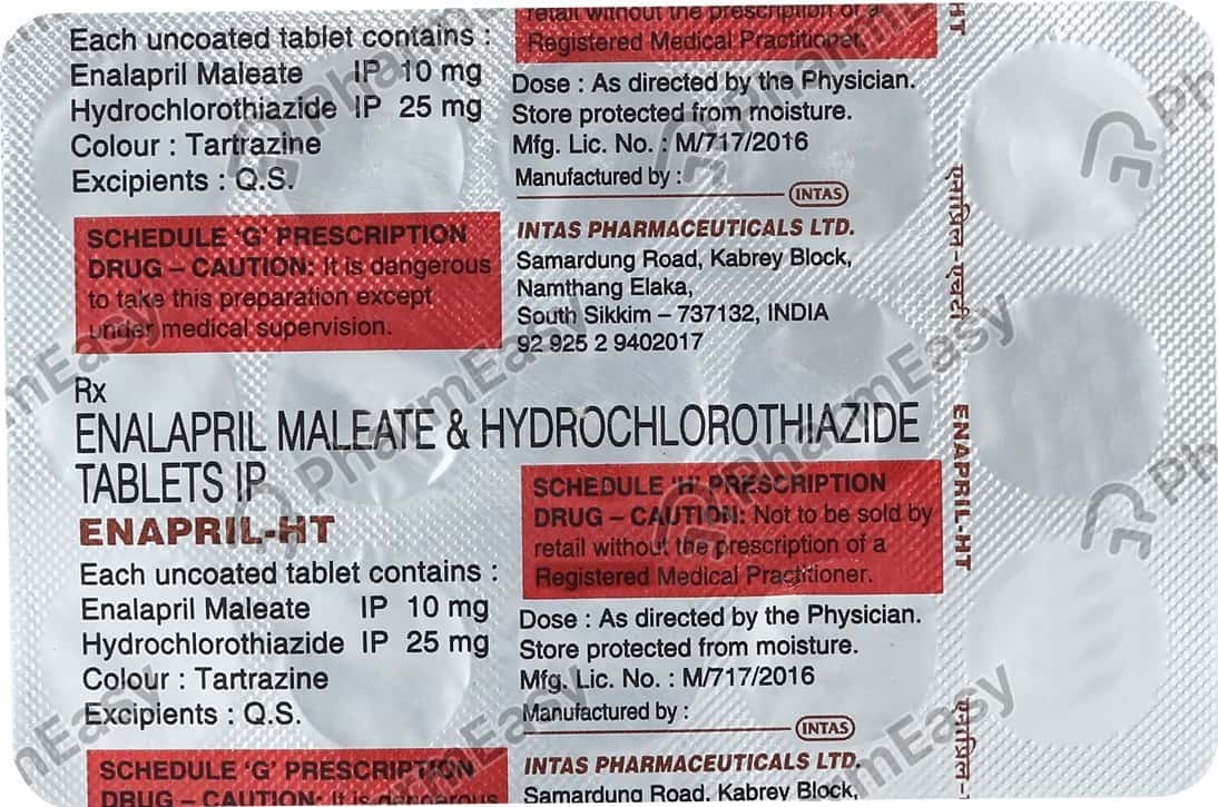 Buy Enapril Ht Strip Of 15 Tablets Online at Flat 15% OFF | PharmEasy
