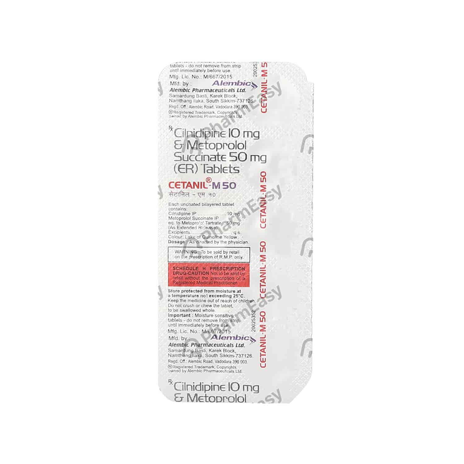 Buy Cetanil M 50mg Tablet Online at Flat 18% OFF* | PharmEasy