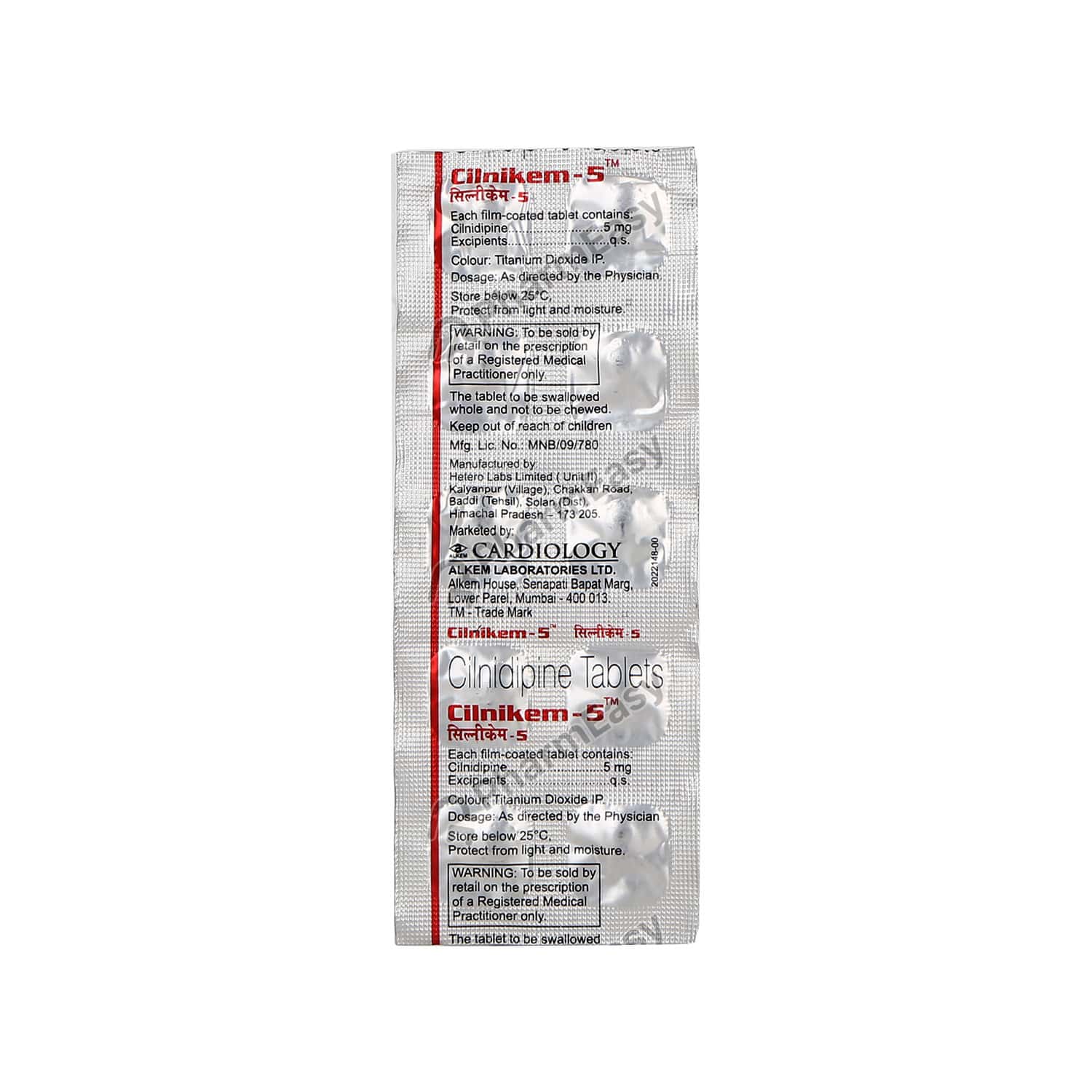 Cilnikem 5 MG Tablet (10) - Uses, Side Effects, Dosage, Composition ...