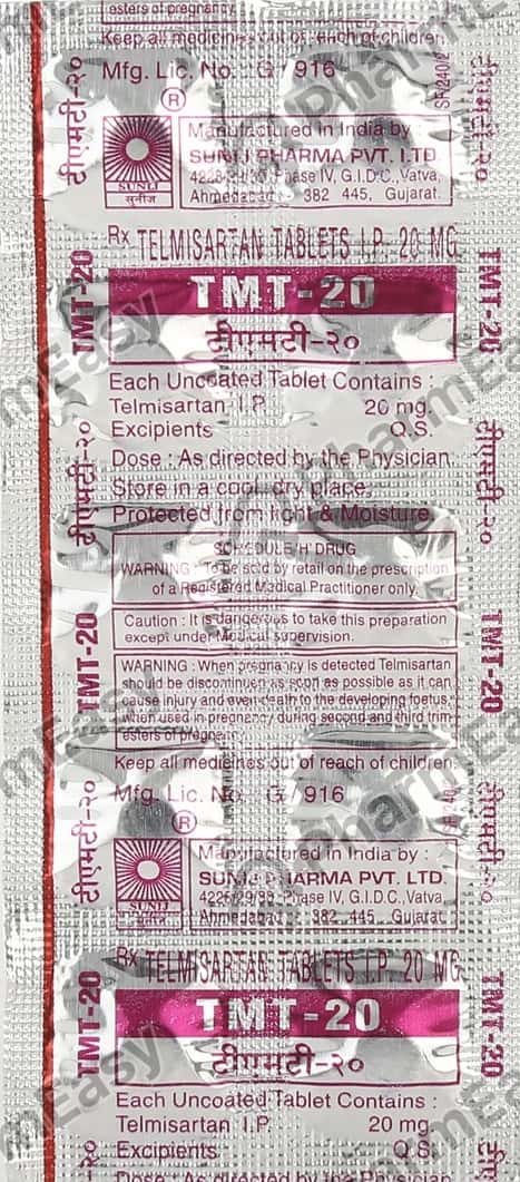 Tmt 20 MG Tablet (10): Uses, Side Effects, Price & Dosage | PharmEasy