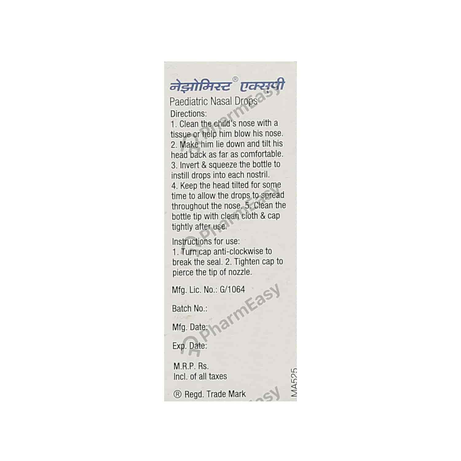 Buy Nasomist Xp Paediatric Nasal Drops 10ml Online at Flat 18% OFF ...